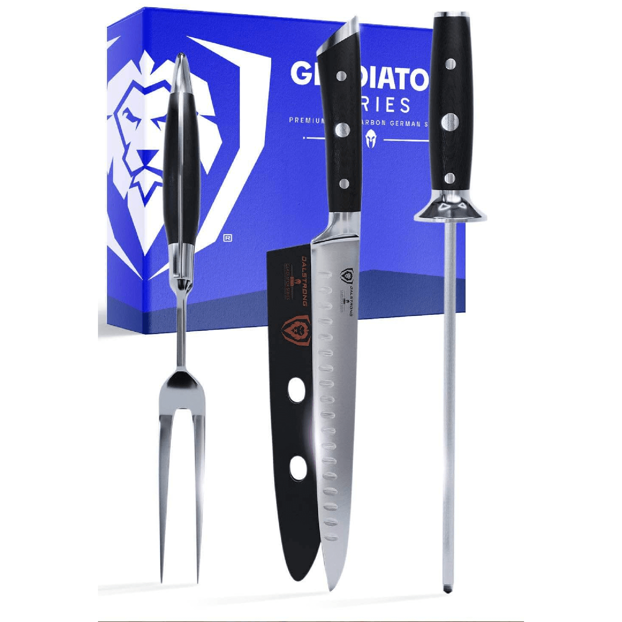 Dalstrong Gladiator Carving Knife and Fork Set for Clean Slices