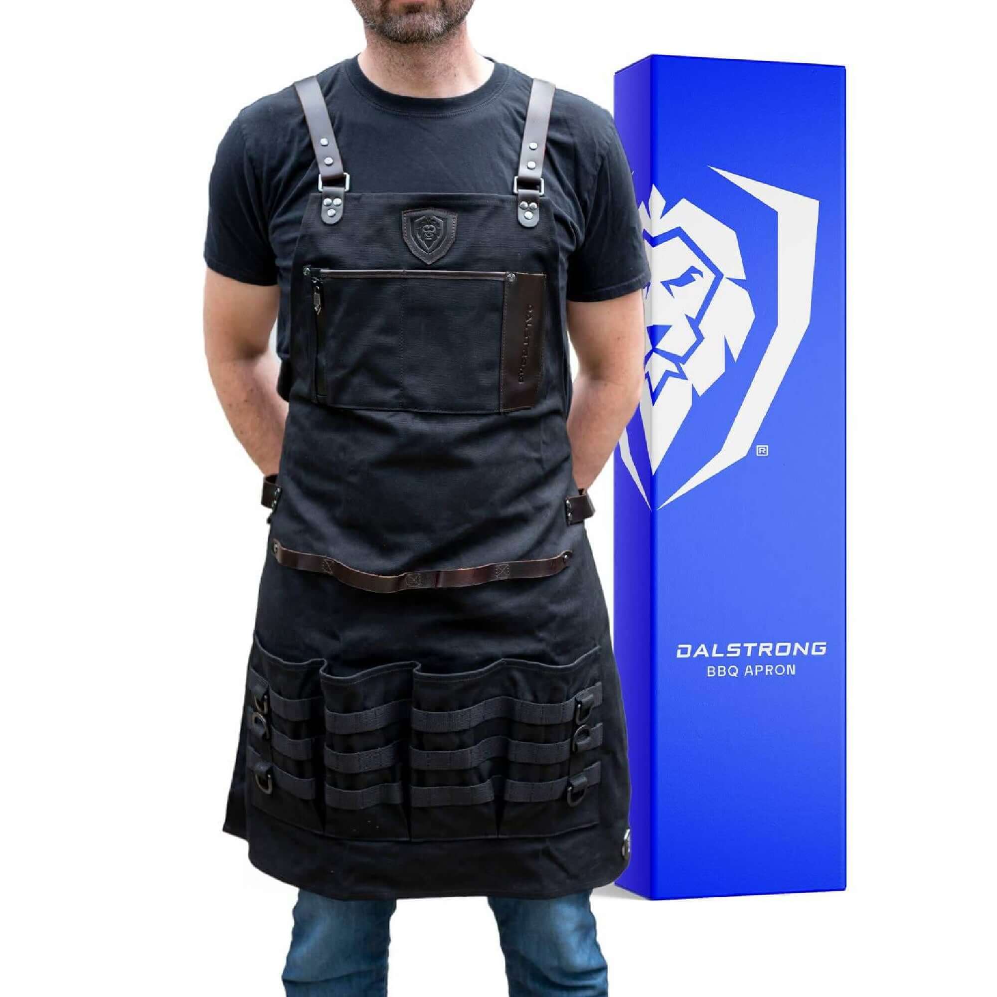 Dalstrong Waxed Canvas BBQ Apron | Heavy-Duty Pitmaster Protection