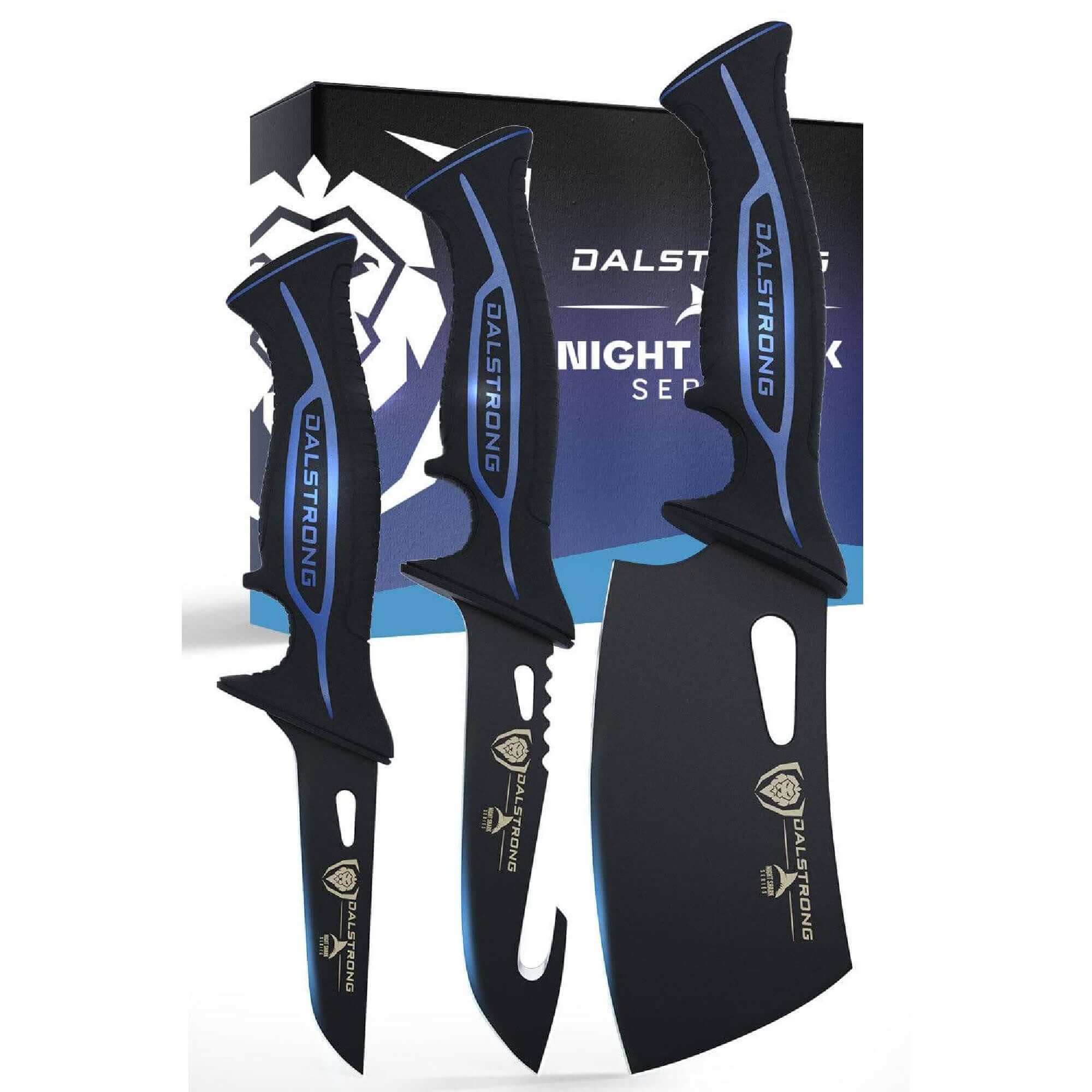 Dalstrong Night Shark Knife Set | 3-Piece Hunting & Cooking Knives