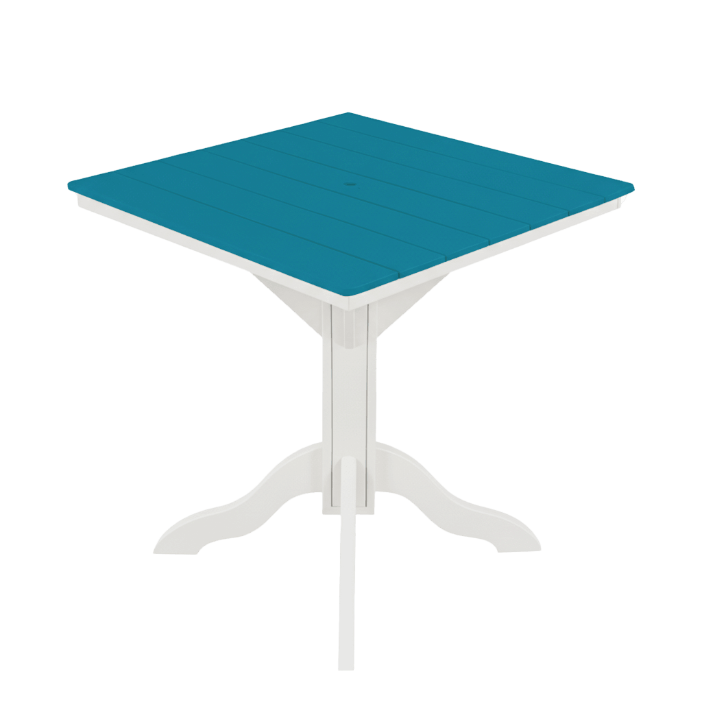 All-Season Poly Lumber Outdoor Dining Table Aruba Blue & White