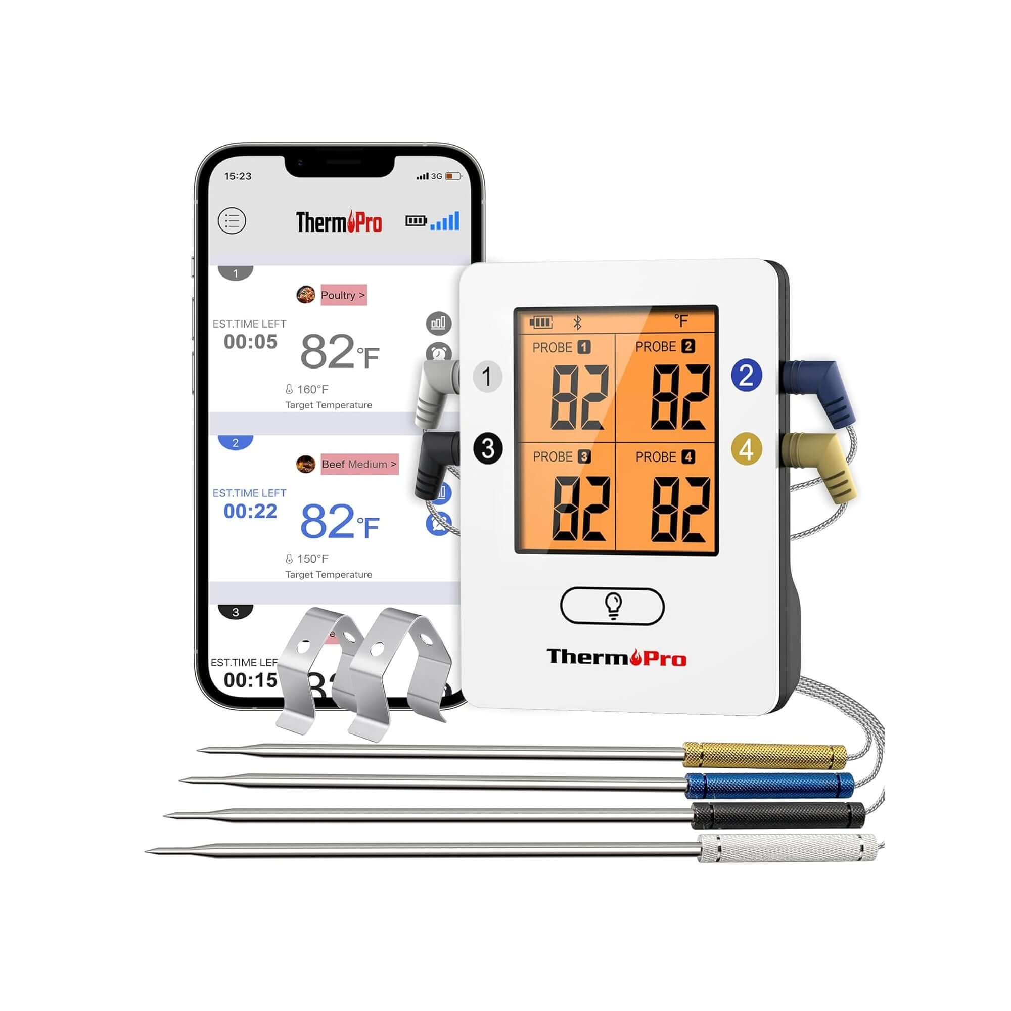 ThermoPro 4 Probe Bluetooth Meat Thermometer | DDR BBQ Supply