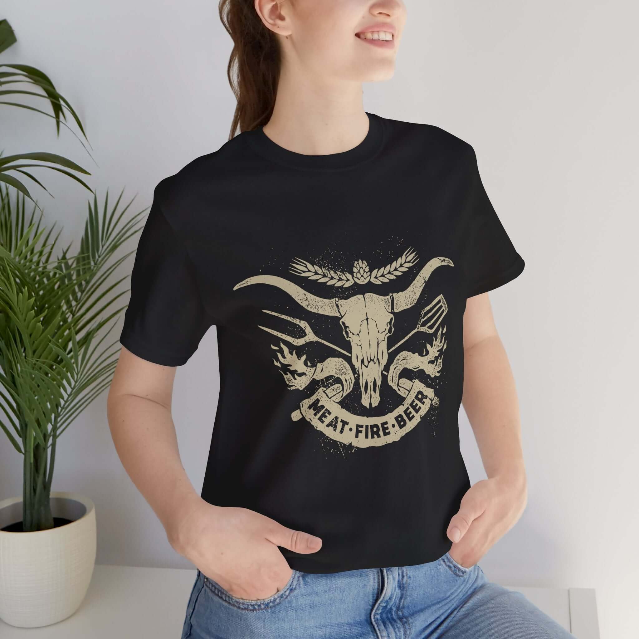 Meat Fire Beer BBQ T-Shirt | Pitmaster Approved Comfort