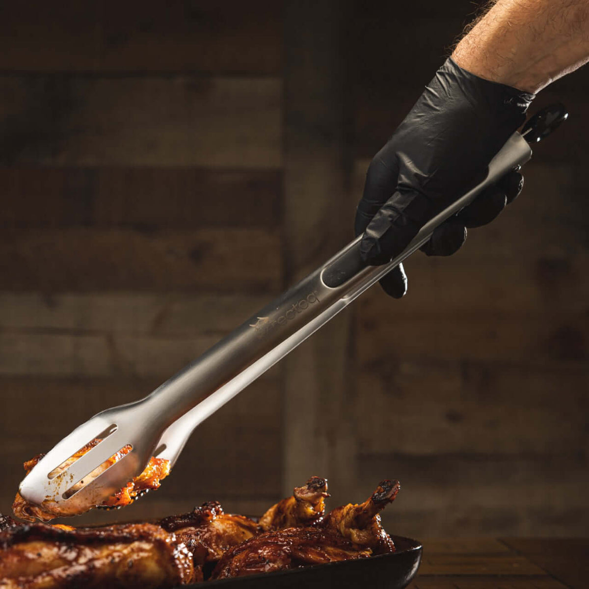 Flip and Serve with Durable Stainless Steel Grill Tongs