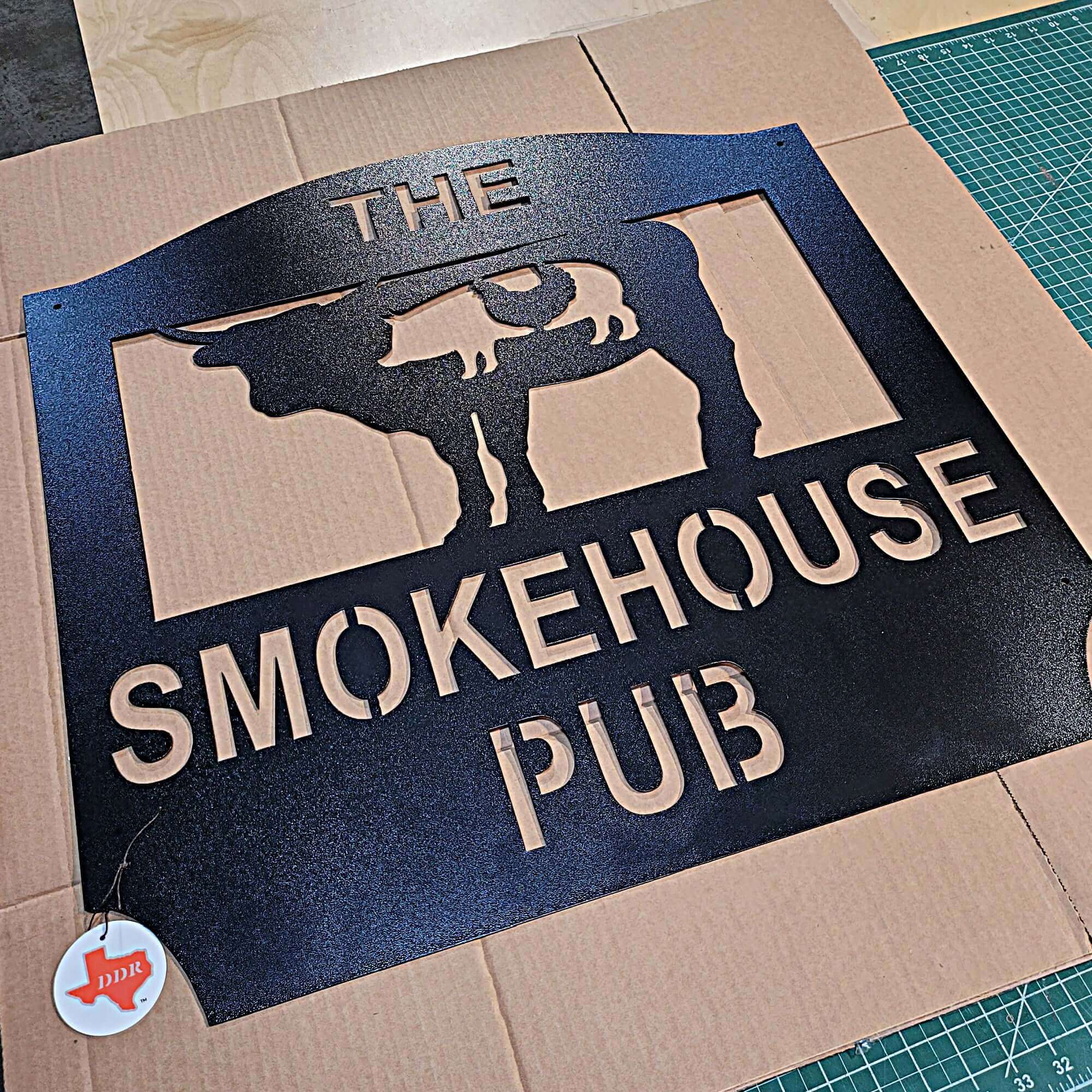 Smokehouse Outdoor Metal BBQ Sign DDR Fab and DDR BBQ Supply