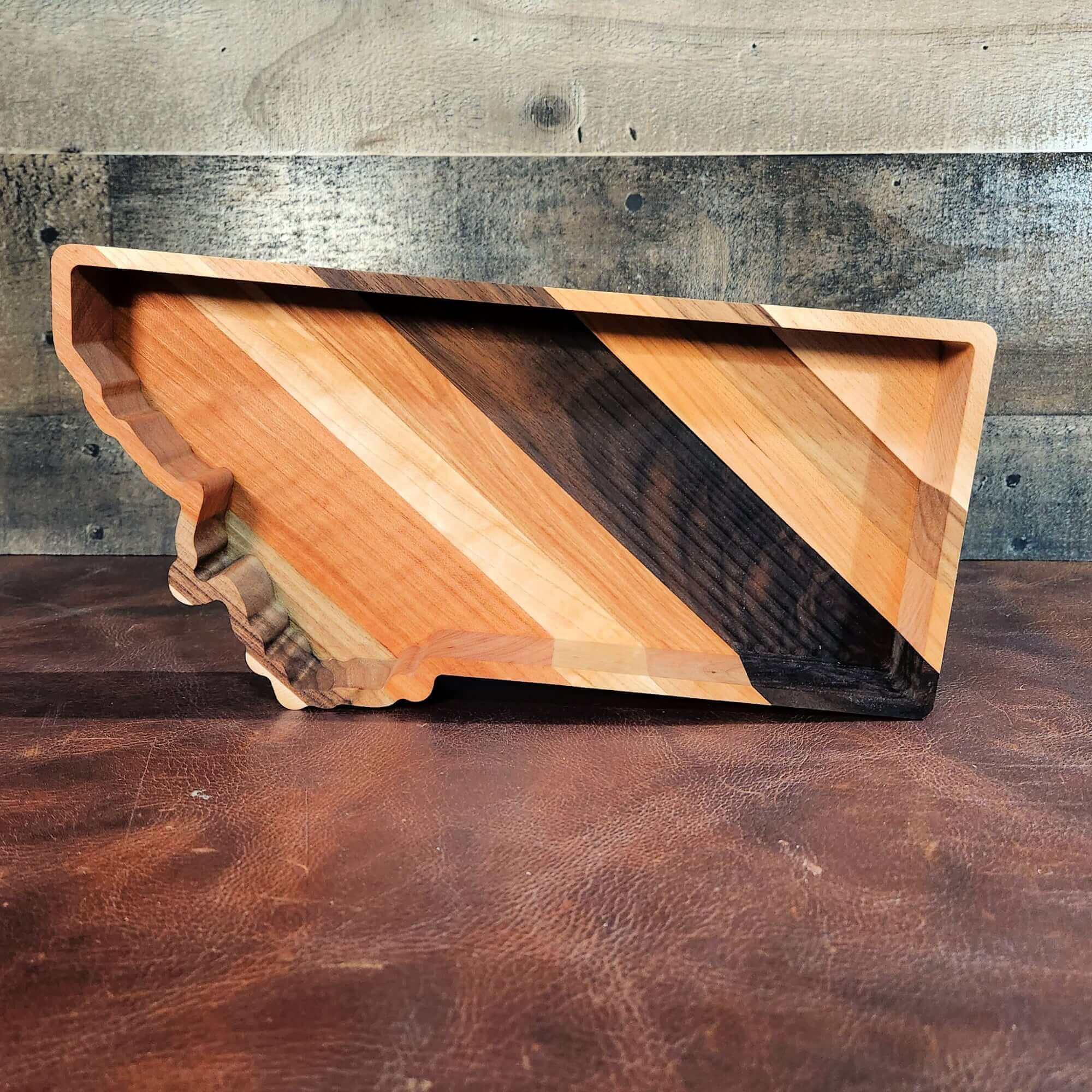 Alabama State-Shaped Wood Tray - DDR Fab & DDR BBQ Supply
